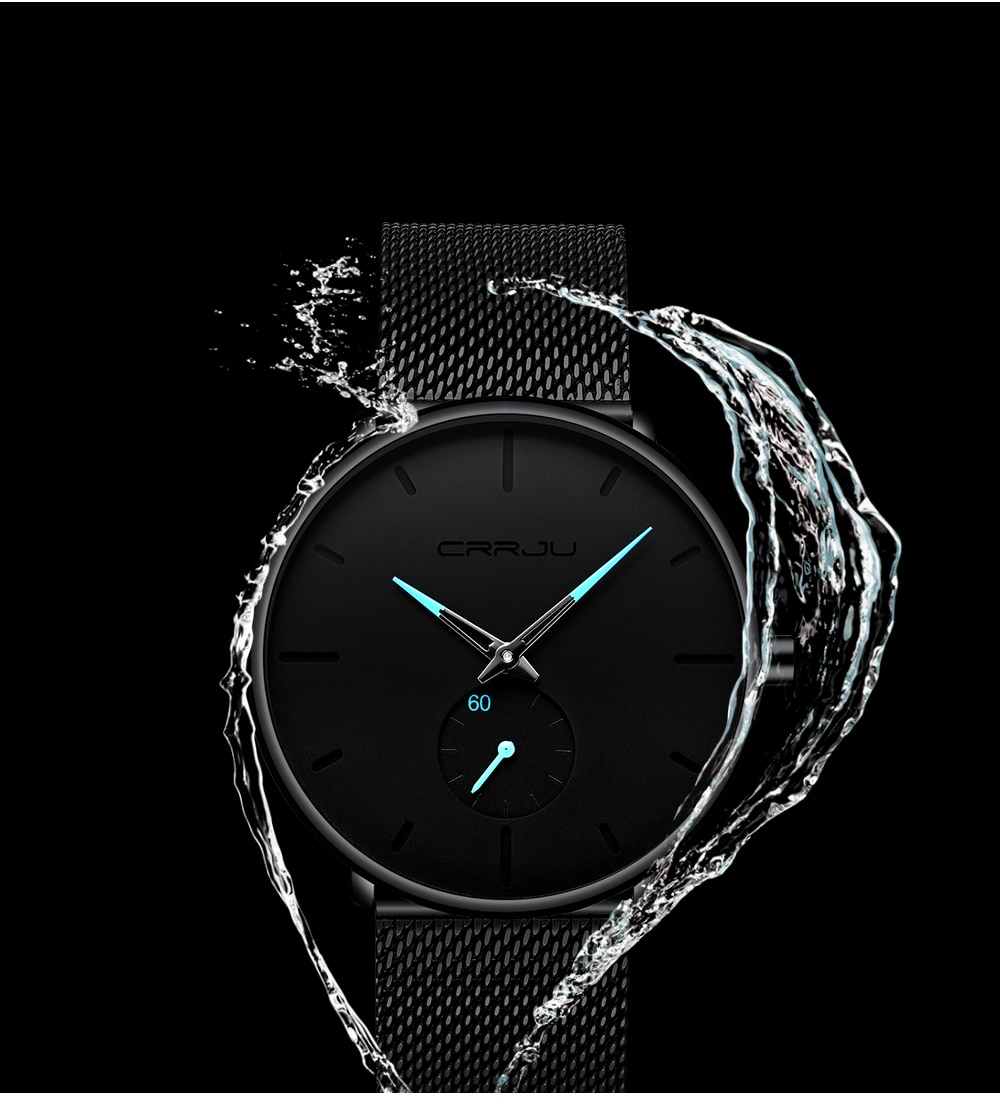 Men’s Classic Style Black Steel Watch
